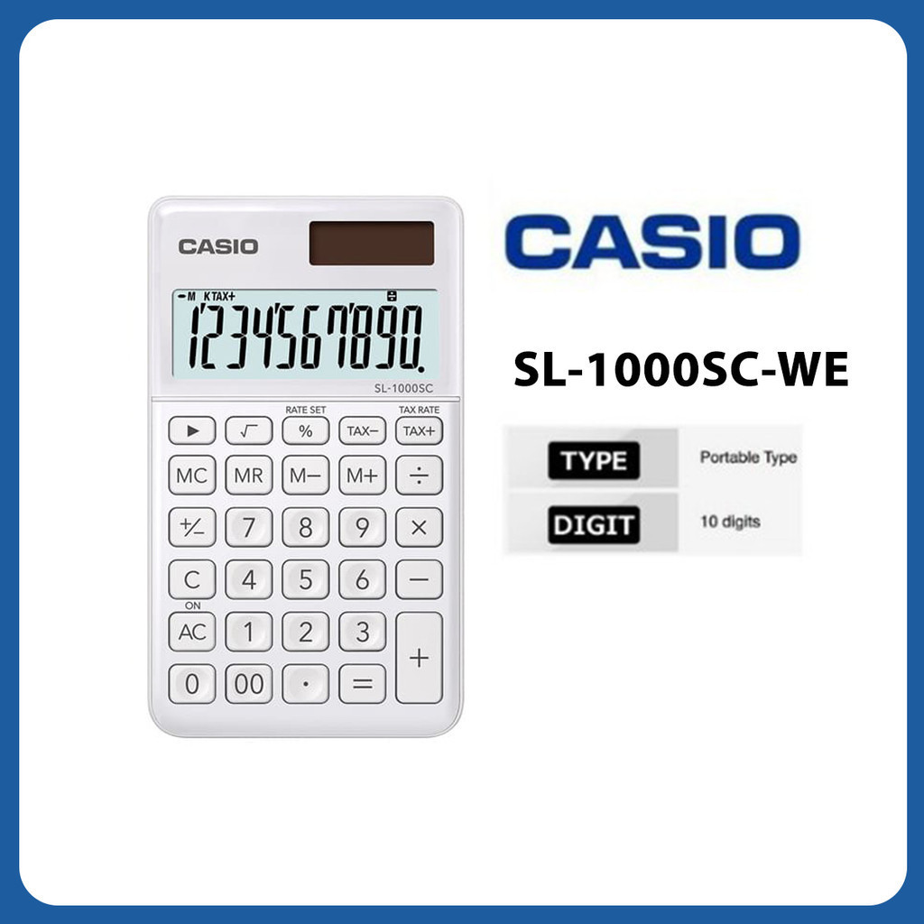 Casio SL-1000SC-WE (White) Colorful MY STYLE Pocket Calculators ...