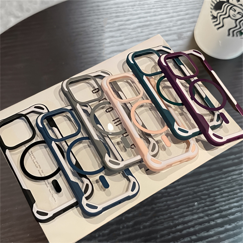 Armor Transparent Magnetic Phone Case for IPhone 15 Pro Max 11 12 13 14 ...