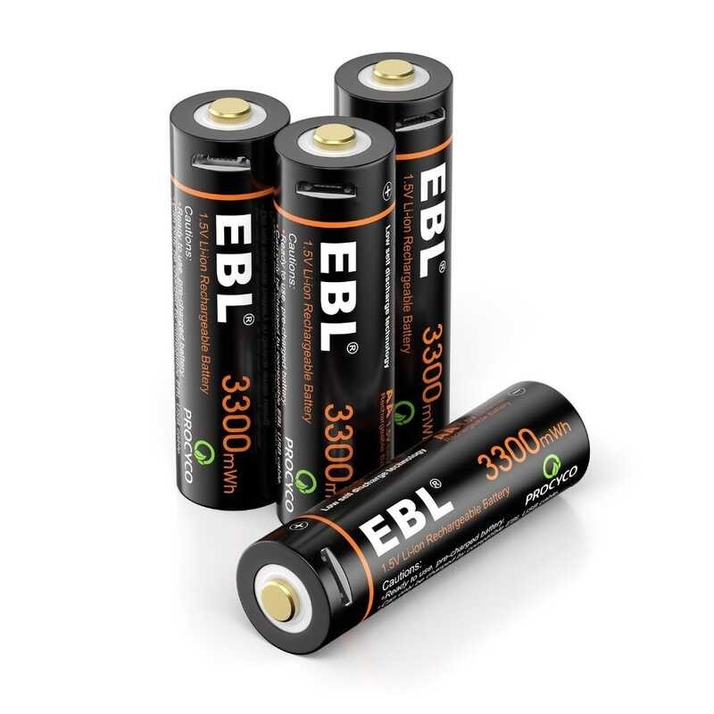 Tb-1443 EBL 1.5V AA 3000Mah Rechargeable Li-Ion Lithium Ion Battery ...