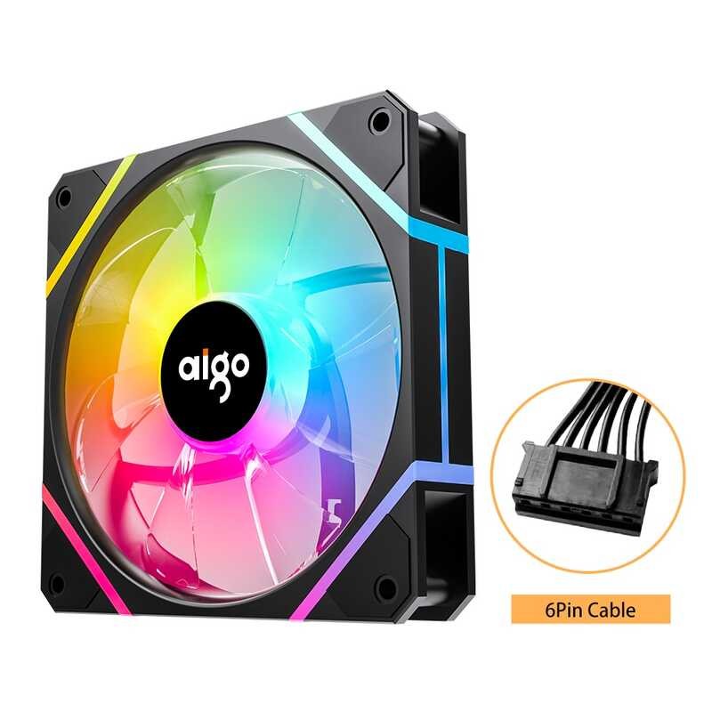 Aigo Am12 Rgb PC Control Window 120Mm Computer Case Fan Kit 6Pin Water ...
