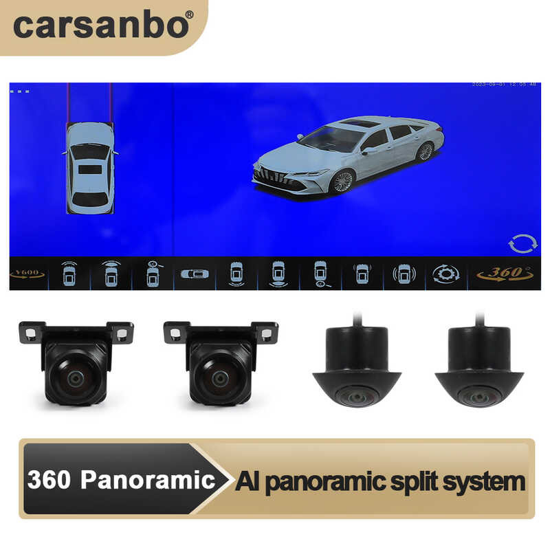 Carsanbo Ai 360 Panoramic Split Camera Hd Night Vision 1080p Dvr 3d