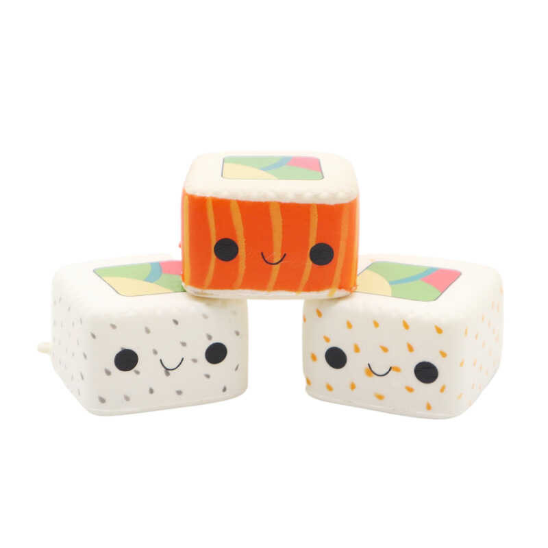 2025 Squishy Square Simulation Sushi Food Model Pendant PU Slow Rebound ...