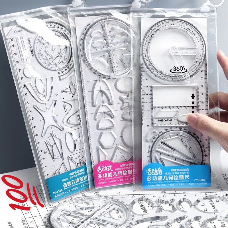 Multifunctional Geometric Drawing Ruler / Rotating Quick Drawing ...