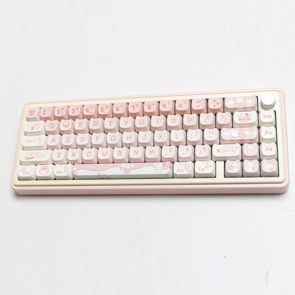 Lovely Pink Kitten Keycaps MAO Profile PBT Material 6.25u Stabilizer ...