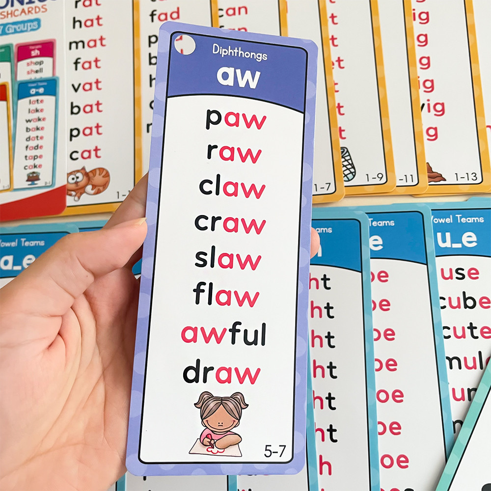 Phonics Flashcards, 117 Phonic Group Sets CVC, Digraph Trigraphs Blends ...