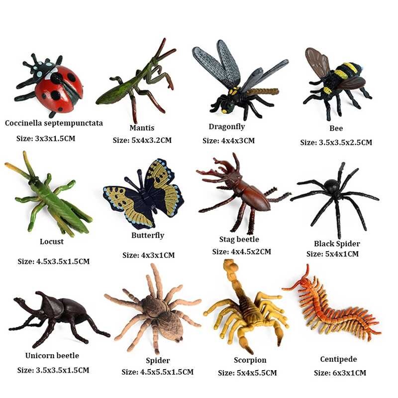 Animal Simulation Insect Model Set Butterfly Playset Figurines Beetle ...