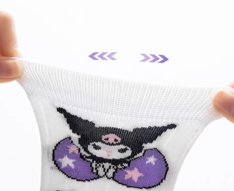 4Pairs Kuromi Stocking Iconic Socks Unicorn Medyas For Kids 3-9 Years ...