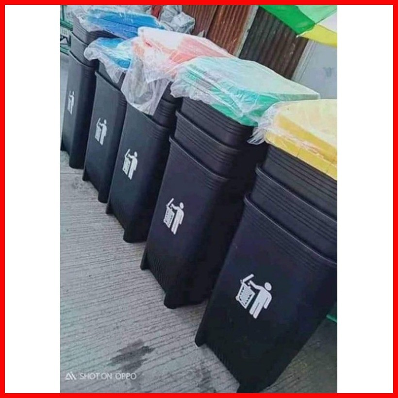 OROCAN Trash Bin Trash Can with Wheels and lock (80 liters) Basurahan ...