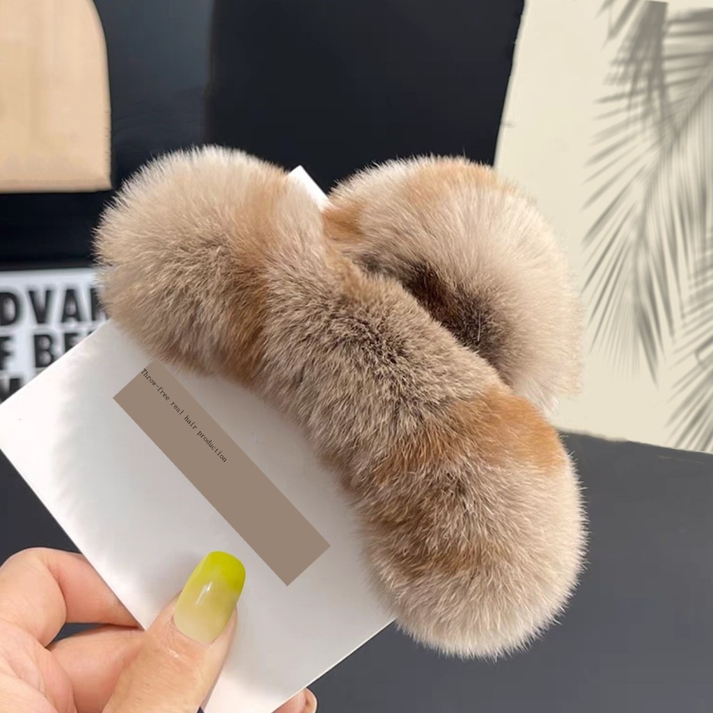 Real Rex Rabbit Hair Extra Large Clip for the Back of the Head ...