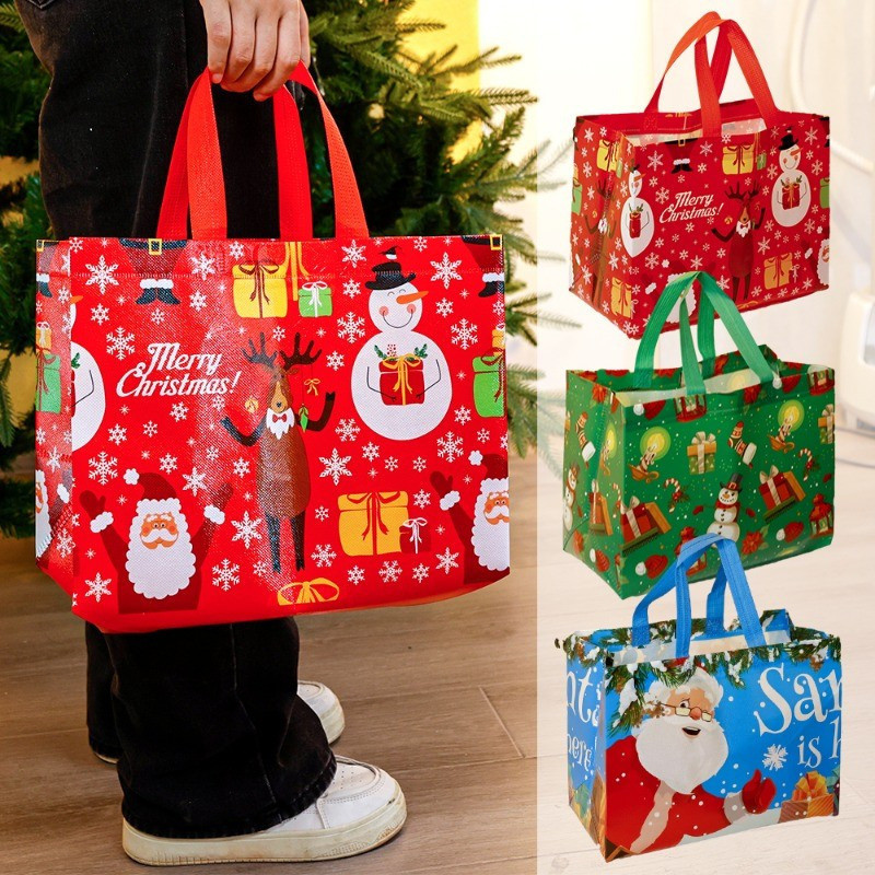 [ Featured ] 12pcs Christmas Theme Handbags - Large Capacity Storage ...