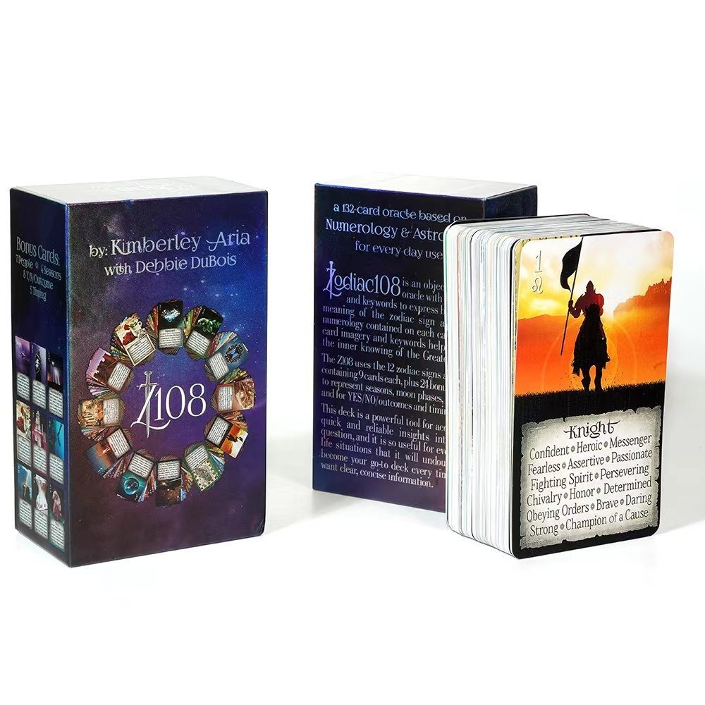 12 7cm The ☆ In2it Zodiac 108 Deck W Keywords 132 Oracle Cards Based Astrology Numerology In Rig