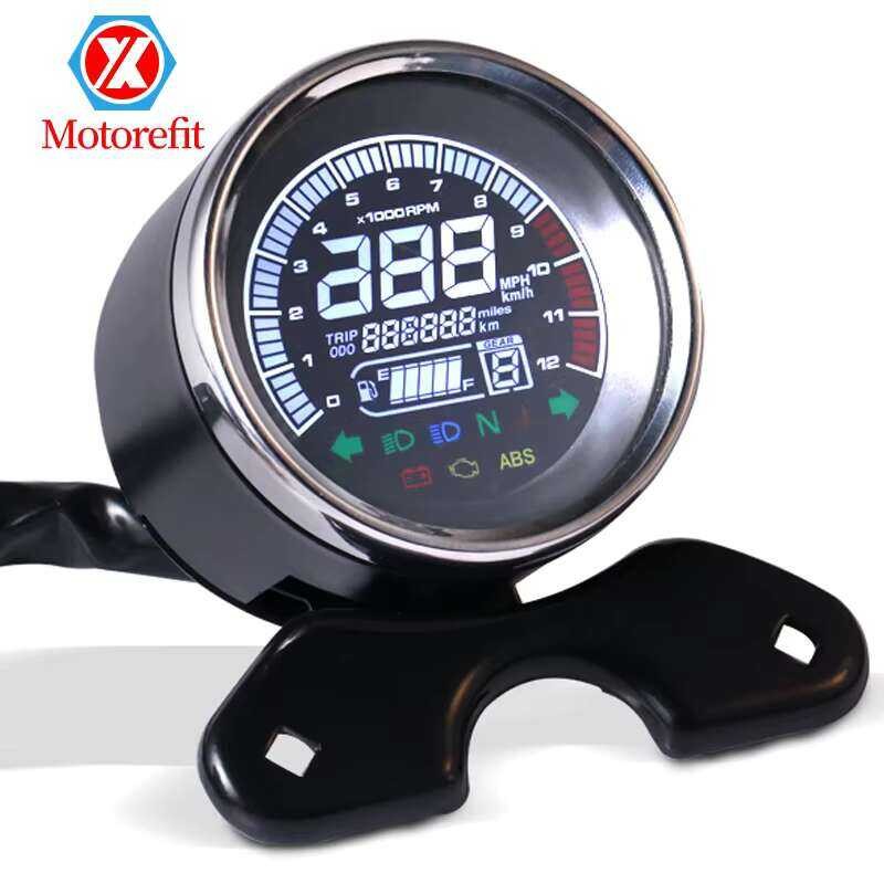LCD Light-Emitting Diode 12V Universal Electric Digital Odometer ...