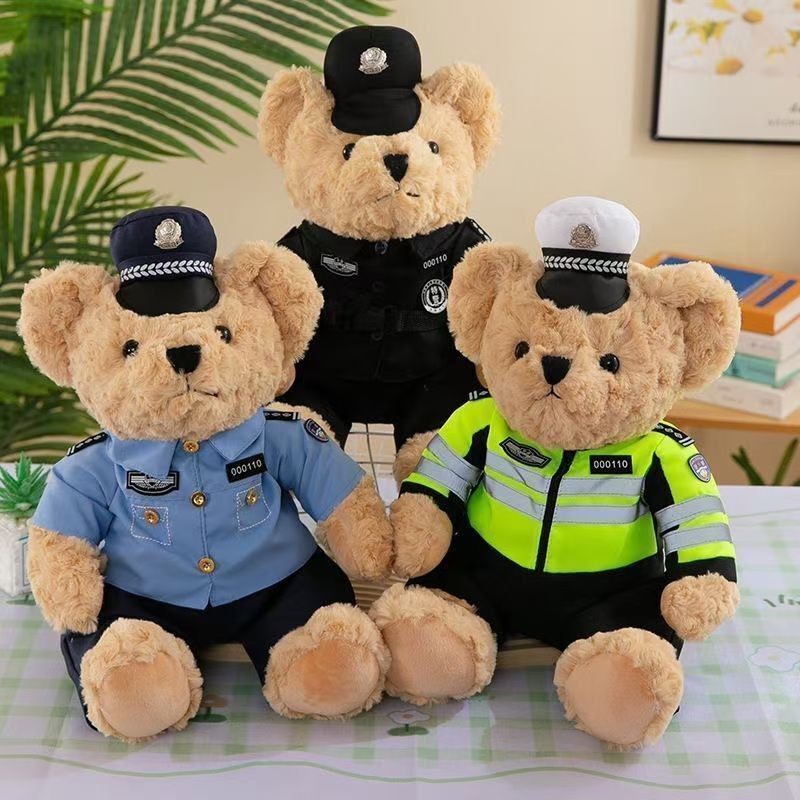 Influencer Police Teddy Bear Traffic Police Plush Doll Doll SWAT Bear ...