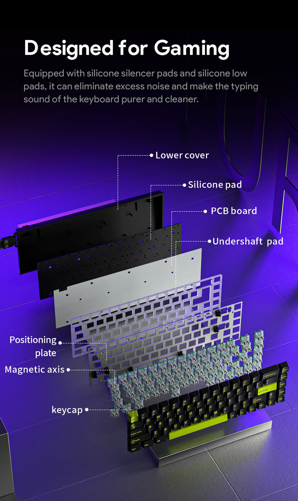 Furycube M68 HE Wired Mechanical Keyboard Magnetic Switch 60% Layout ...