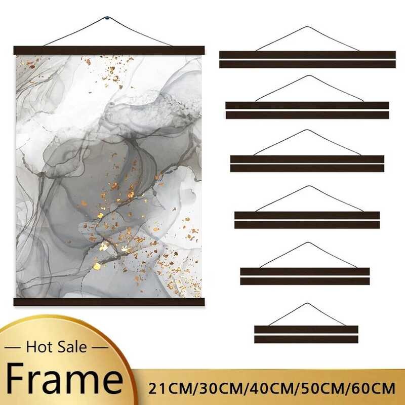 Black Magnetic ⭐Aaaaa Wooden Poster Hanger Frame Teak Pine For Photos ...