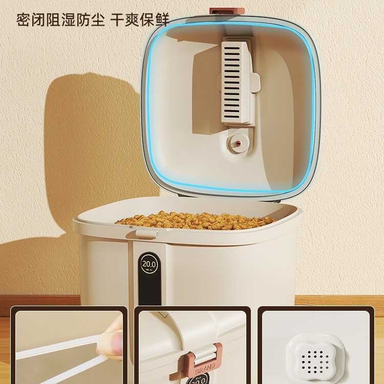 Storage Cat Food Bucket Dog Food Sealed Bucket Vacuum Moisture-Proof ...