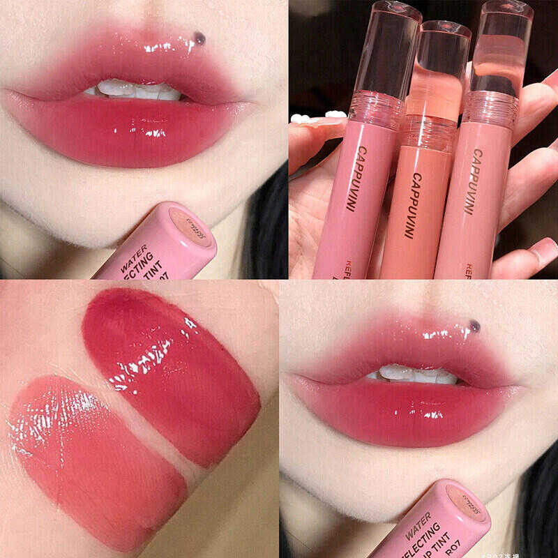 Lip Tint Make Up Cappuvini 1Pc Water Refraction Syrup Mirror Glass ...