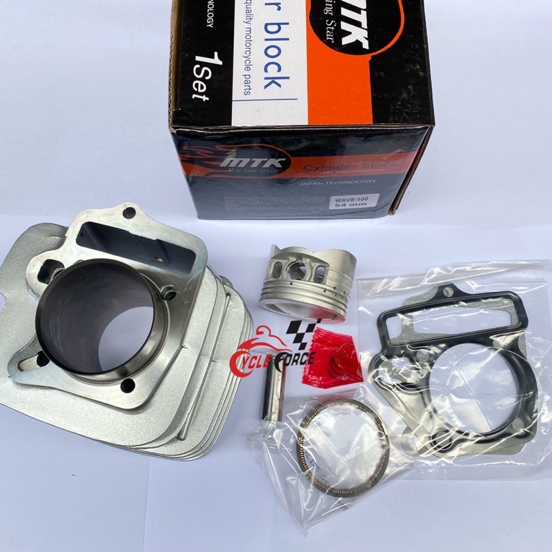 Motorcycle mtk racing cylinder block set wave100 54mm with piston kit ...
