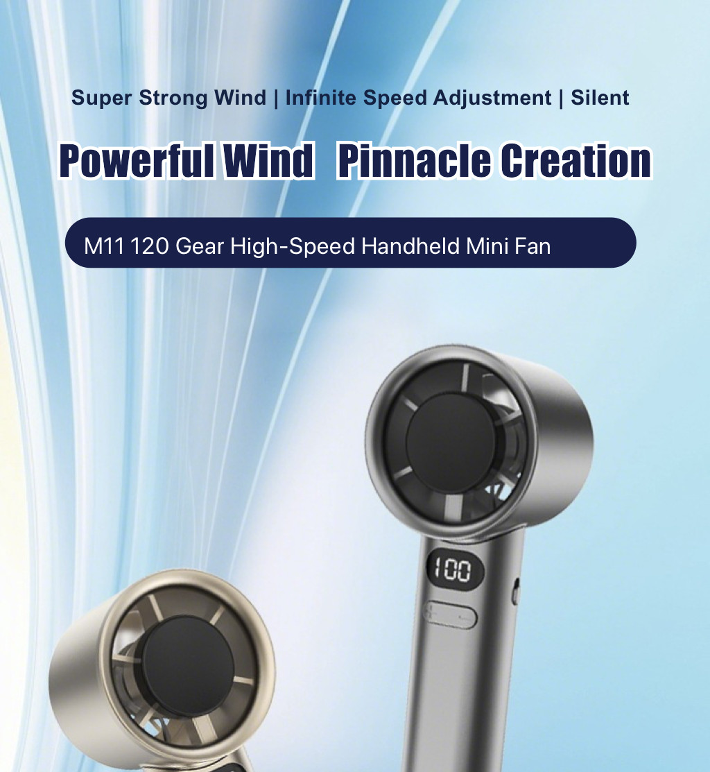 120-Speed Rechargeable Handheld Fan M11: Portable Mini Cooler with ...