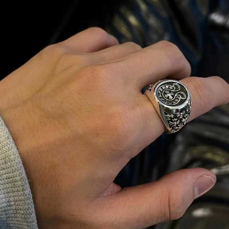 Street Wear Crow Punk Style Thai Silver Alloy Ring Couple Thai Silver ...