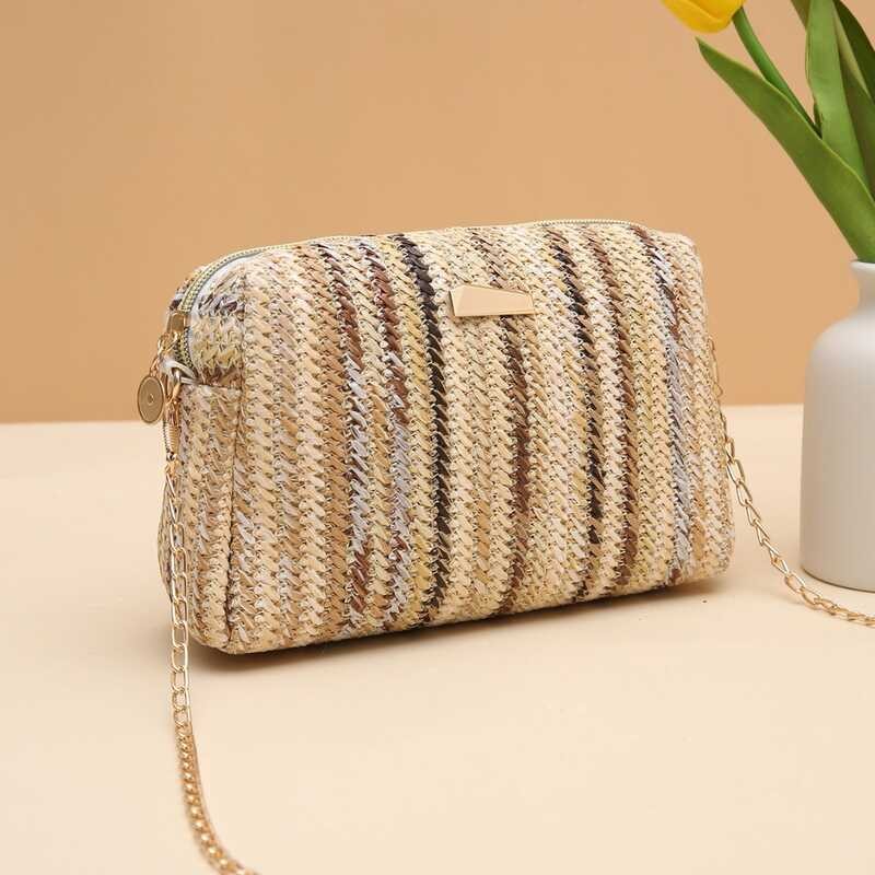 Colorful Straw Bag 2024 Girl Handbags Woven Camera Bag Versatile Women ...