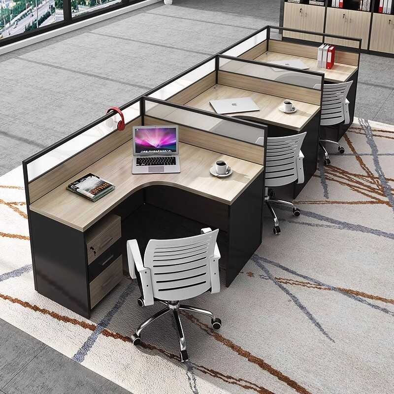 Furniture Glass Partition Desk Employee Station Modern Simple with ...