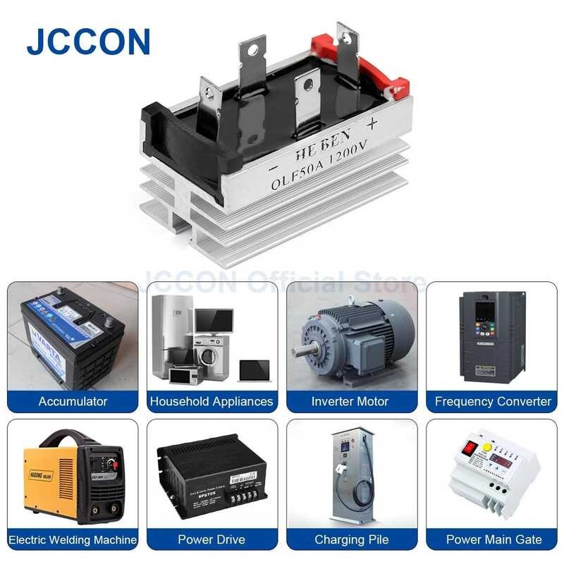 Three 1Pcs PWM Rectifiers Pile Qlf50a 1200V Aluminum Metal Case 3 Phase ...