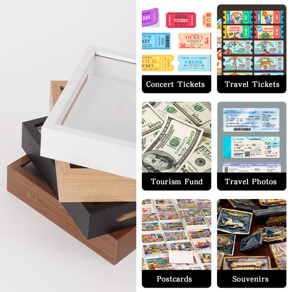 Travel Shadow Box, Wall Mounted Top Loading Ticket Shadow Box, Air ...