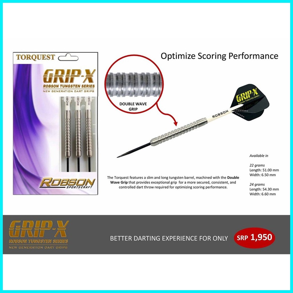 ROBSON GRIP-X TORQUEST 22g / 24g Tungsten Dart Pins | Shopee Philippines