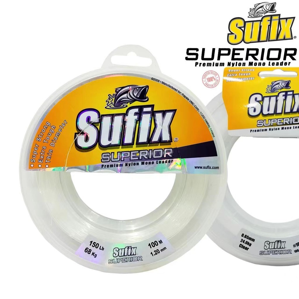 SUFIX SUPERIOR PREMIUM NYLON MONO LEADER FISHIING LINE (100M) | Shopee Philippines