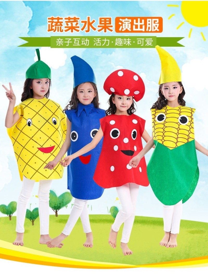 Nutrition Month Costume for Girls Fruit Strawberry Costumes Halloween Cosplay Costume for Kids ...