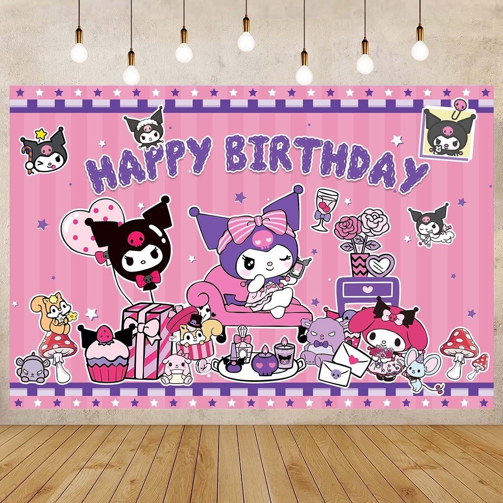 My Melody Birthday Backdrop Banner Photography Girls Baby Shower Kids ...