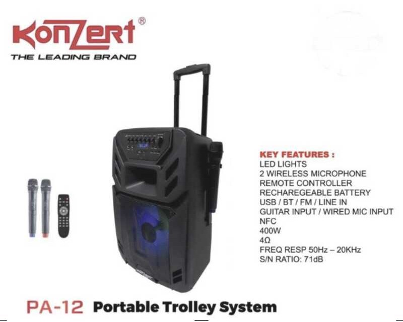 Pa-12 KONZERT TROLLEY SPEAKER SISTEM | Shopee Philippines