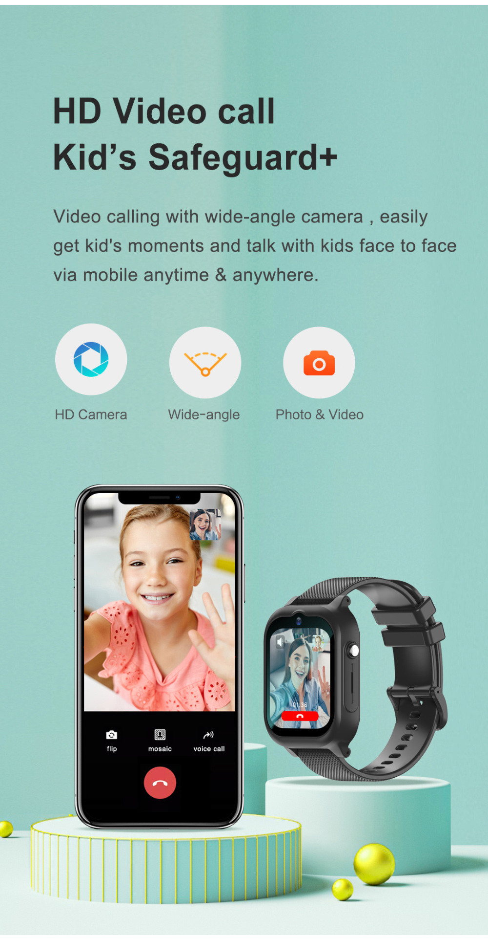 K26 4G Smartwatch Kids GPS WIFI Video Call SOS Kids Smartwatch 1.83 ...