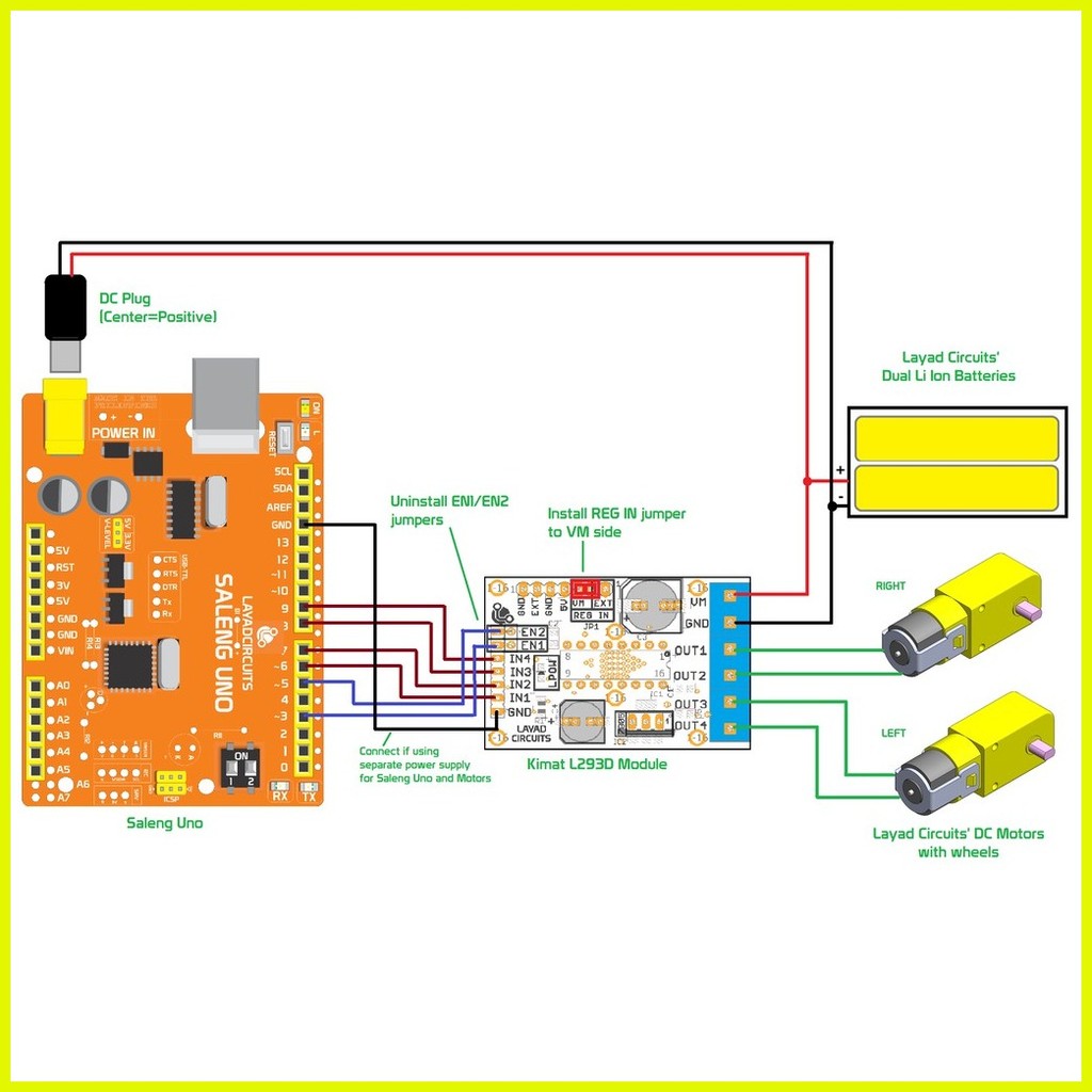 Kimat L293D Motor Driver H bridge Module DC motor for Arduino robot ...