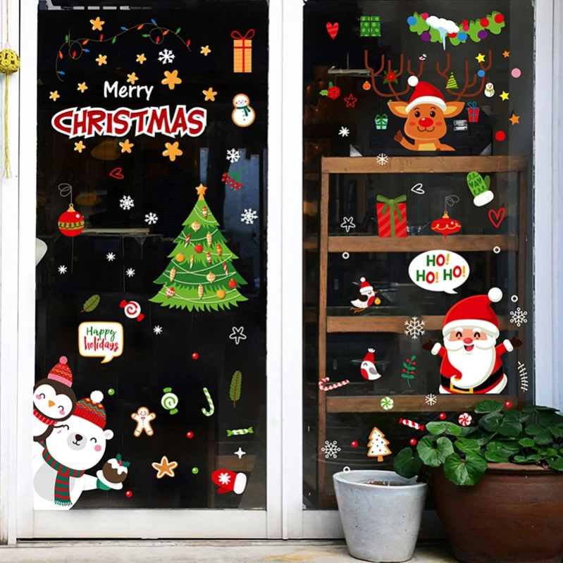 【Ready Stock】Christmas Window Stickers DIY Window Sticker Wall ...