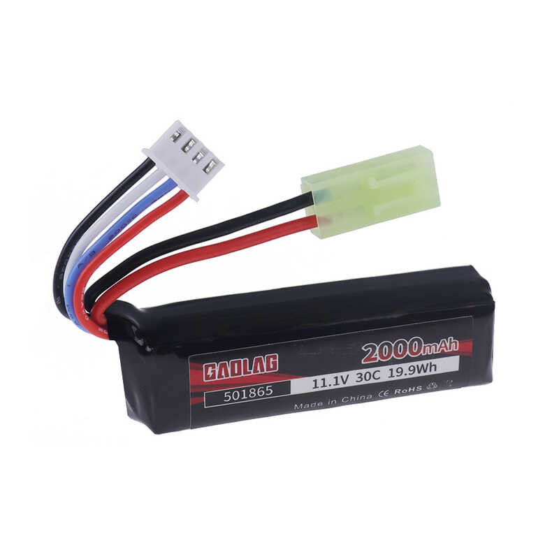 Water Lipo 3S 11.1V 2000Mah 30C 501865 Battery For AKKU Mini Airsoft BB ...