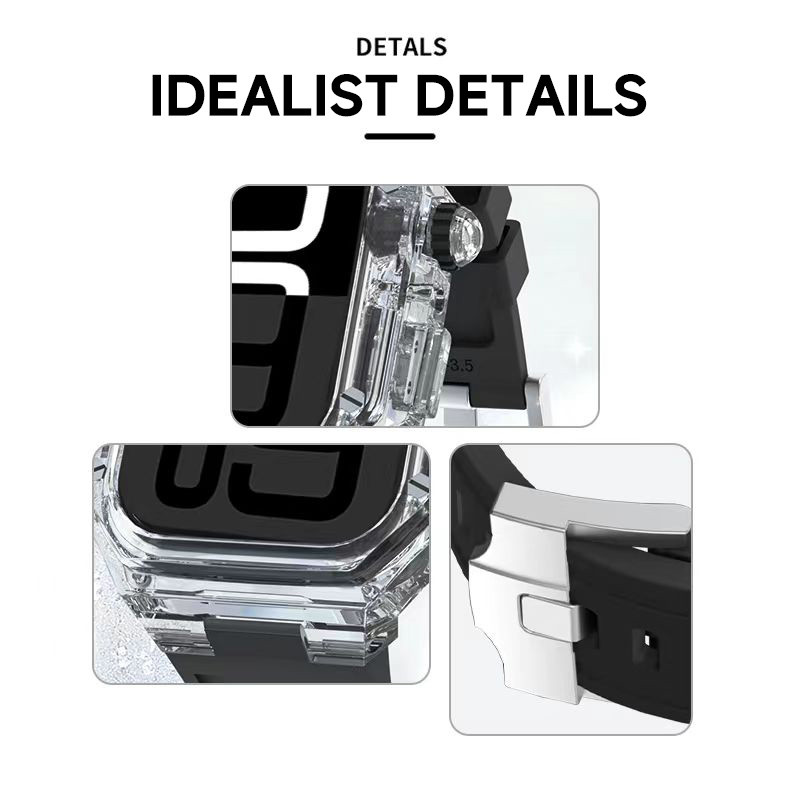 Refit Mod Transparent Modification Kit Strap + Case For Apple watch 10 ...