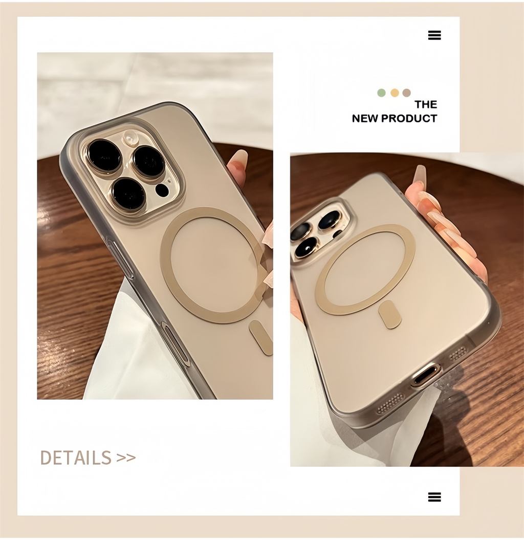 Desert Titanium Matte Magnetic Phone Case for IPhone 16 Pro Max 11 12 13 14 15 Pro Max Plus ...