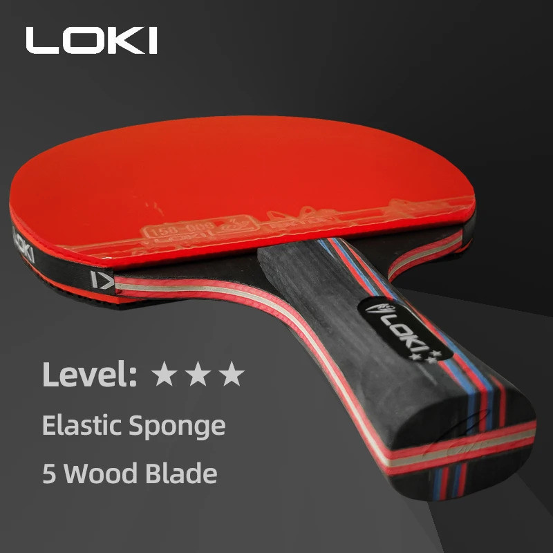 Loki X3 Ping Pong Pimples-In Table Tennis Racket With ITTF Rubber 5 Wood Blade Elastic Sponge ...