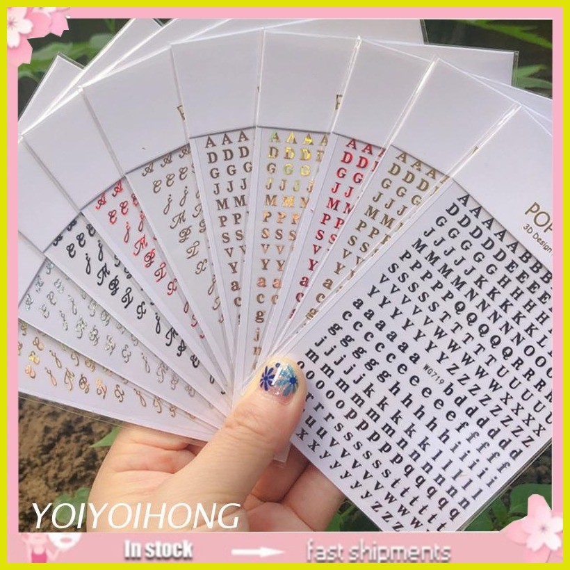 § ∇ YOI Metal Alphabet Stickers Uppercase Lower Case Letters Stickers ...