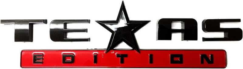 Black+Red 1 Count 3D Texas Edition Emblem compatible with Chevy Sierado ...