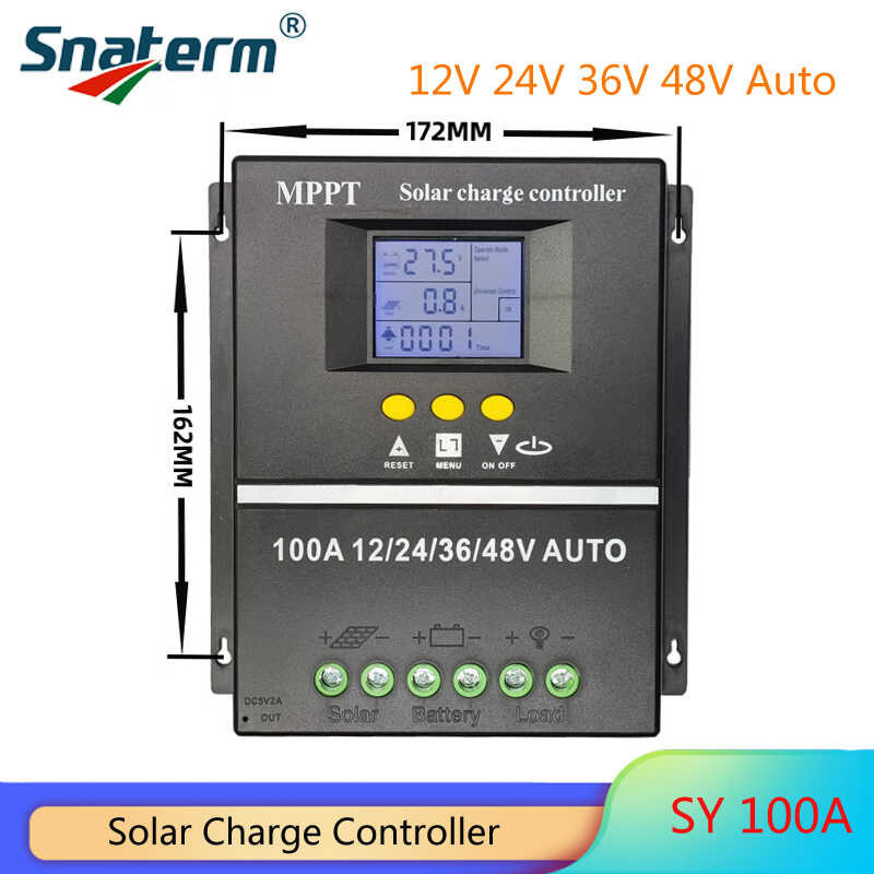 MPPT PWM 100A 12V 24V 36V48V AUTO solar charge controller Battery Charger with LCD Display Solar ...