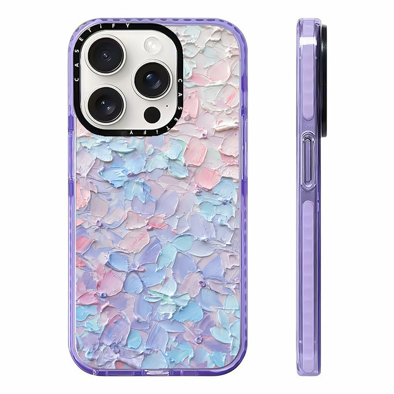 Pastel Blue Pigment Oil Painting Wireless Magnetic Charging Case ...