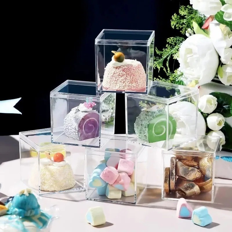 Clear Acrylic Square Box With Lids - Dried Snacks Container - Candy ...