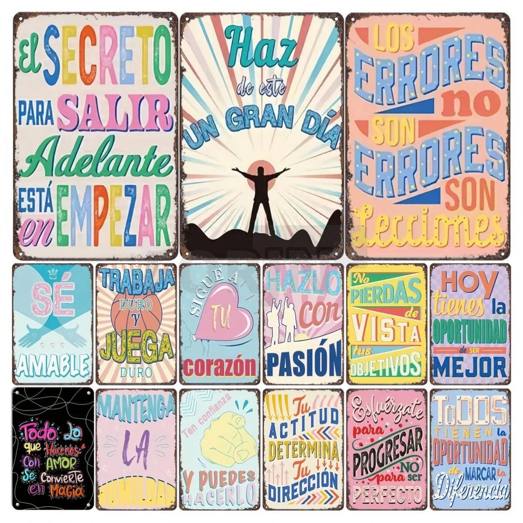 Spain Motivational Metal Sign,Spanish Letters poster For classroom ...