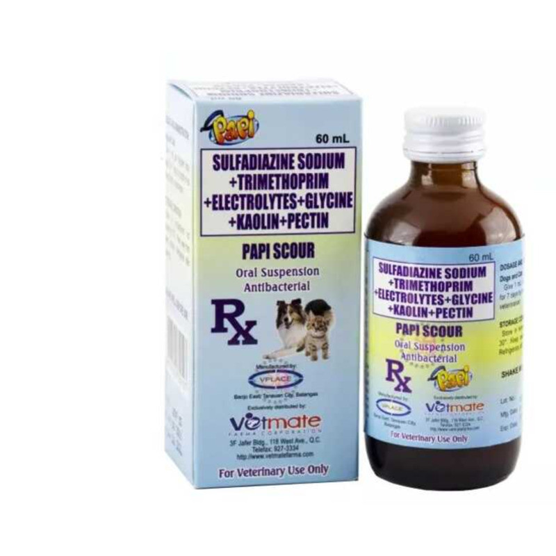 Papi Scour For Cats And Dogs 60Ml Bacterial Infection Medicine For Cats ...