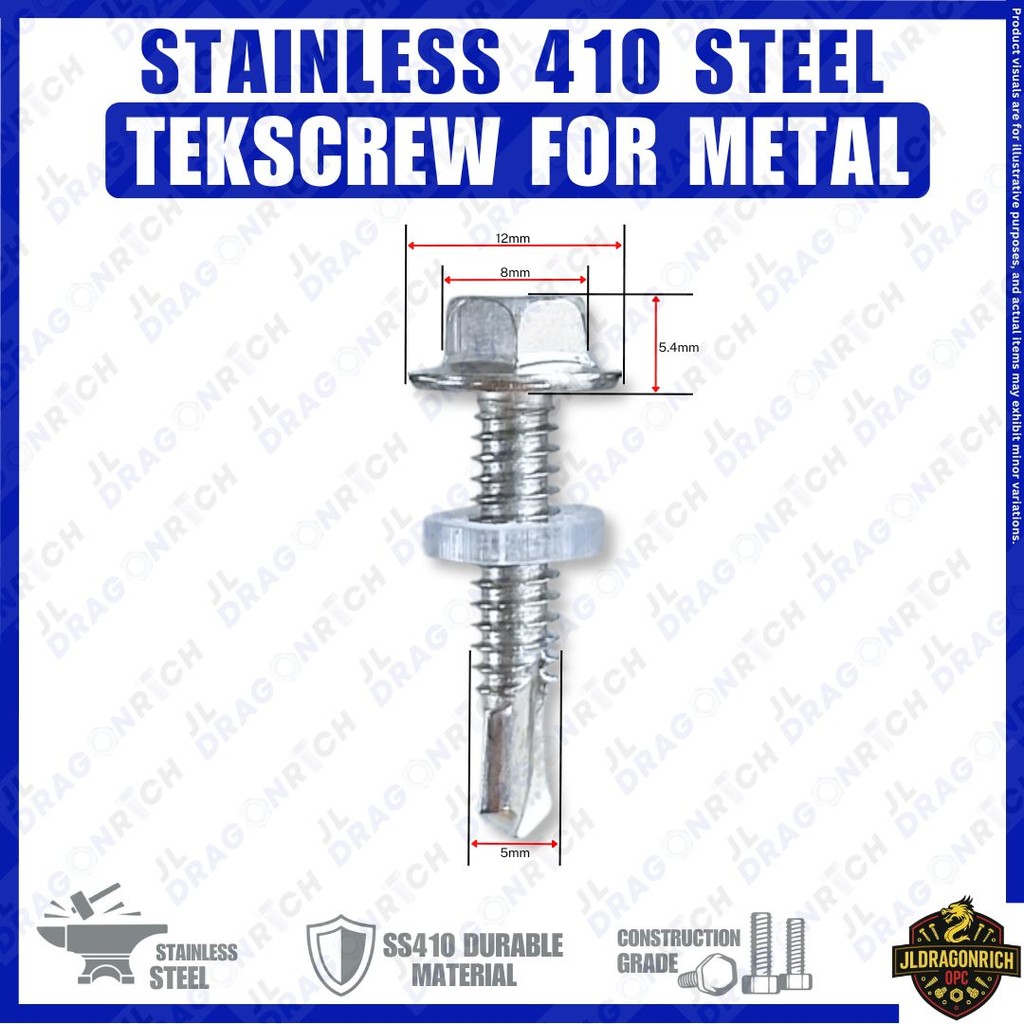 10 PCS SS Tekscrew for Metal Stainless 410 Steel SelfdrillingScrew ...