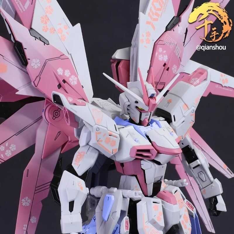 MG Spring Bandai Macaron Pink Sakura Freedom 2.0 Gundam Black Snow ...