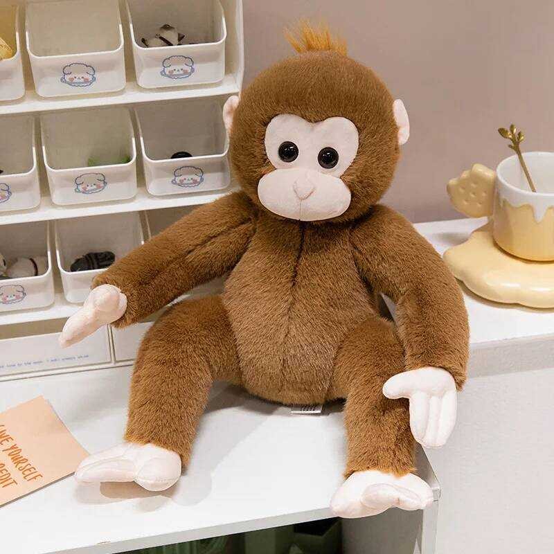 40Cm-80Cm Big Size Lovely Lifelike Sitting Monkey Plush Toys Soft ...